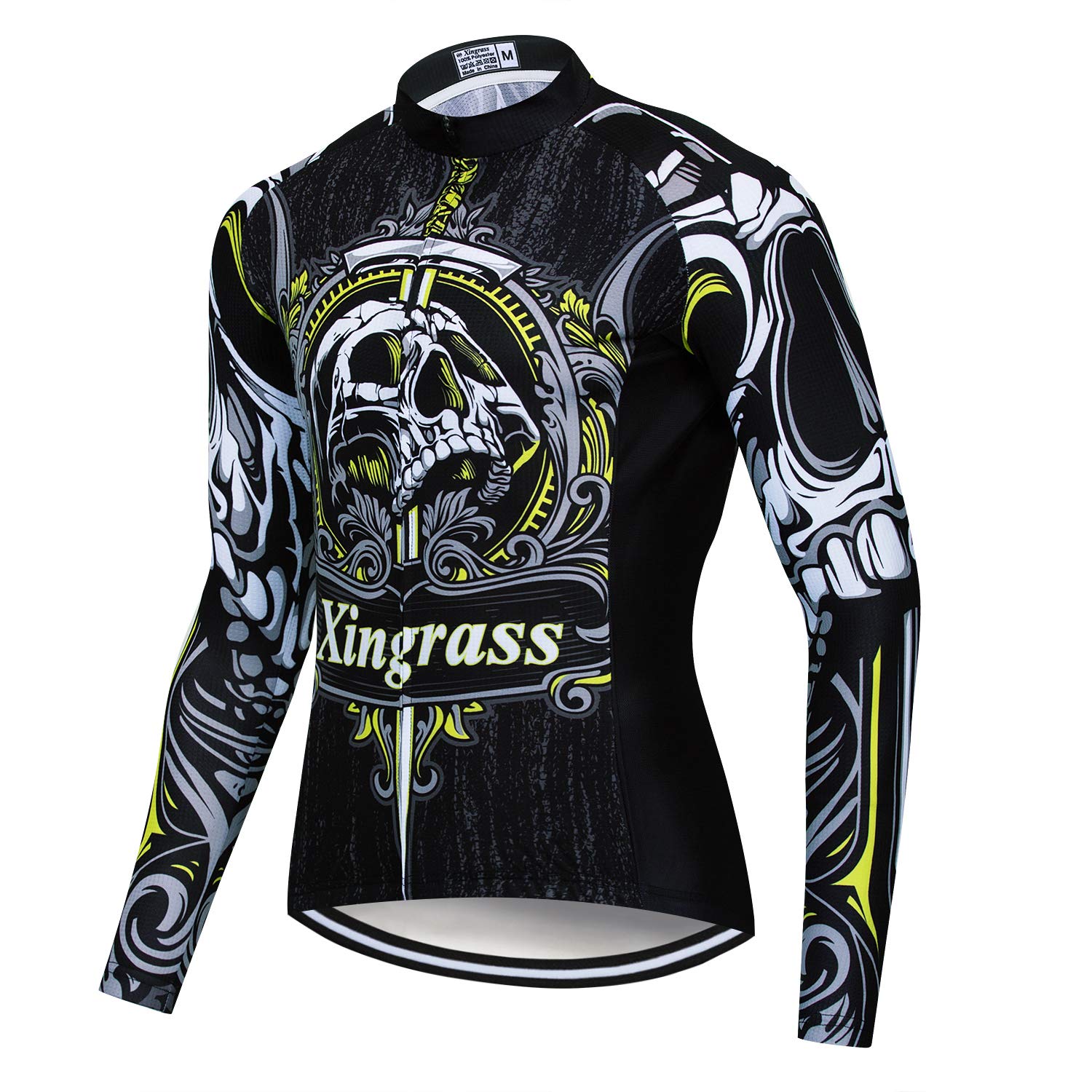 xingrass Men's Cycling Jersey Bike Long Sleeve Tops Quick-Dry Bicycle Outdoor MTB Clothes