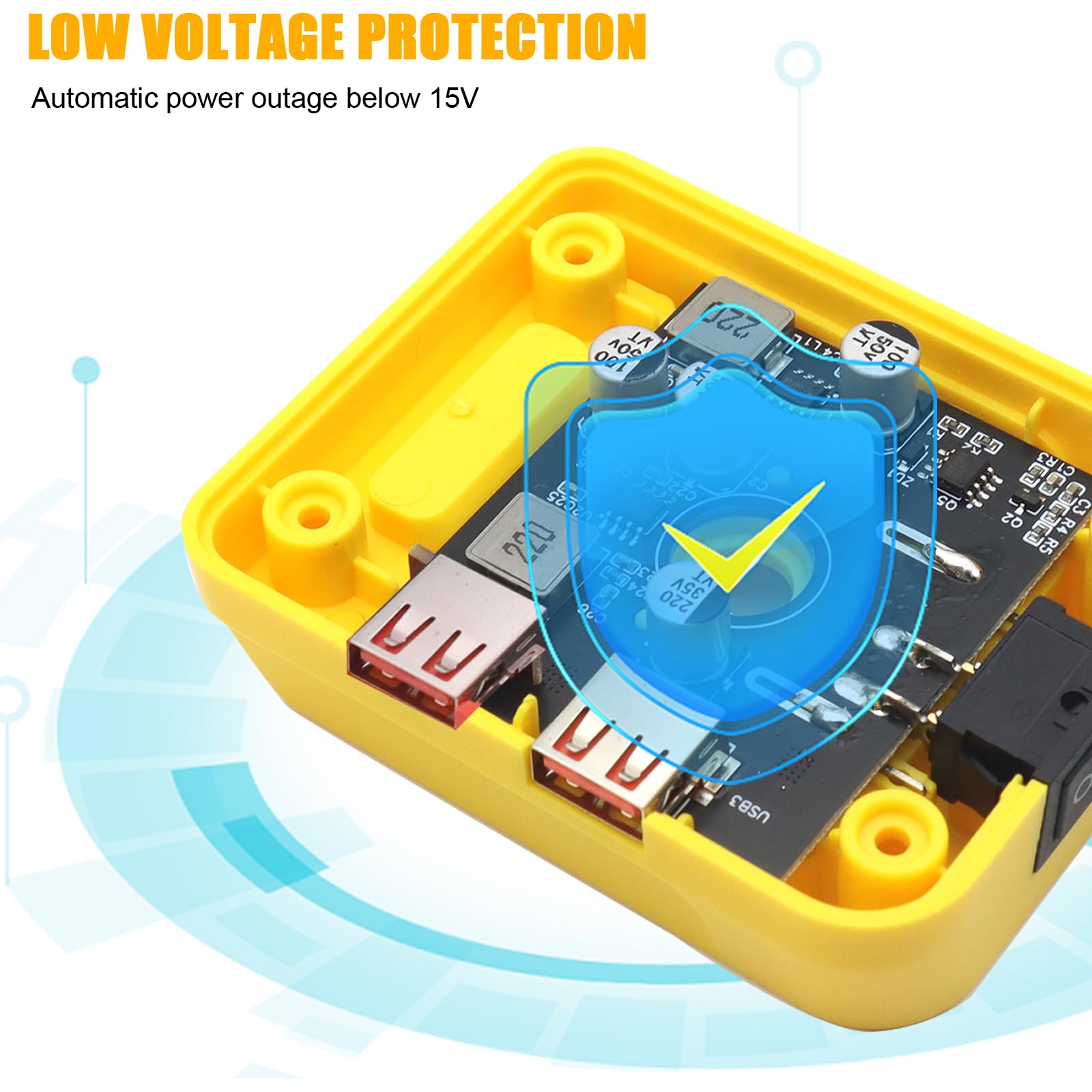 USB Battery Adapter Phone Charger Compatible with Dewalt 20v Max Battery Cordless Portable Battery Power Adapter Converter Connector Holder, Tool Only