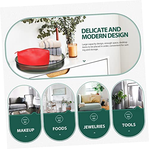 Zerodeko 2pcs rotatable Tray Lazy Susans Home Edit Organizers Kitchen Clear Bathroom Organizer Tabletop Round Turntable Storage Tray Fridge Desk Tray Tableware to Rotate The pet Household