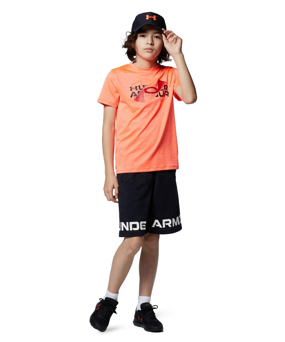 Under Armour Boys' Renegade 3.0 Jacquard Shorts , Black (001)/White , Youth Large
