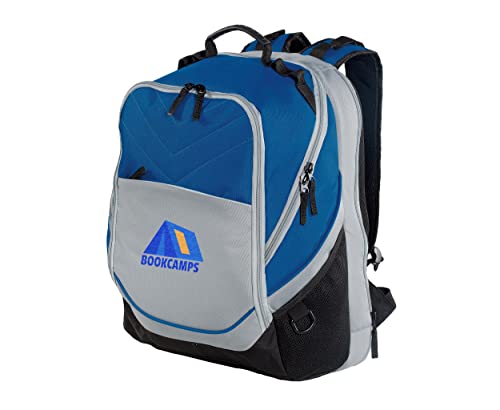 TEEAMORE Custom Travel Laptop Backpack Embroidery Logo Computer Water Resistant Bag Royal Grey Black