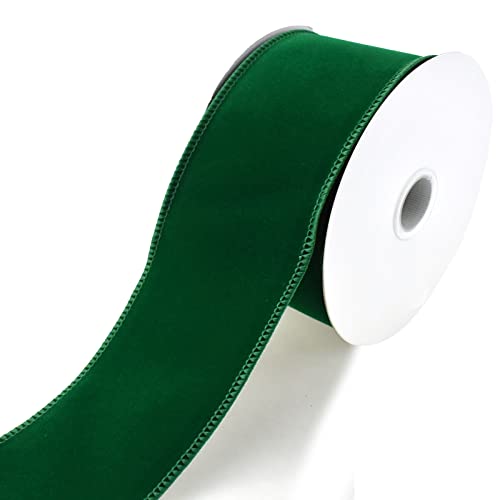 Royal Velvet Wired Edge Christmas Ribbon, Emerald Green, 2-1/2-Inch, 10-Yard Buy from TChoie