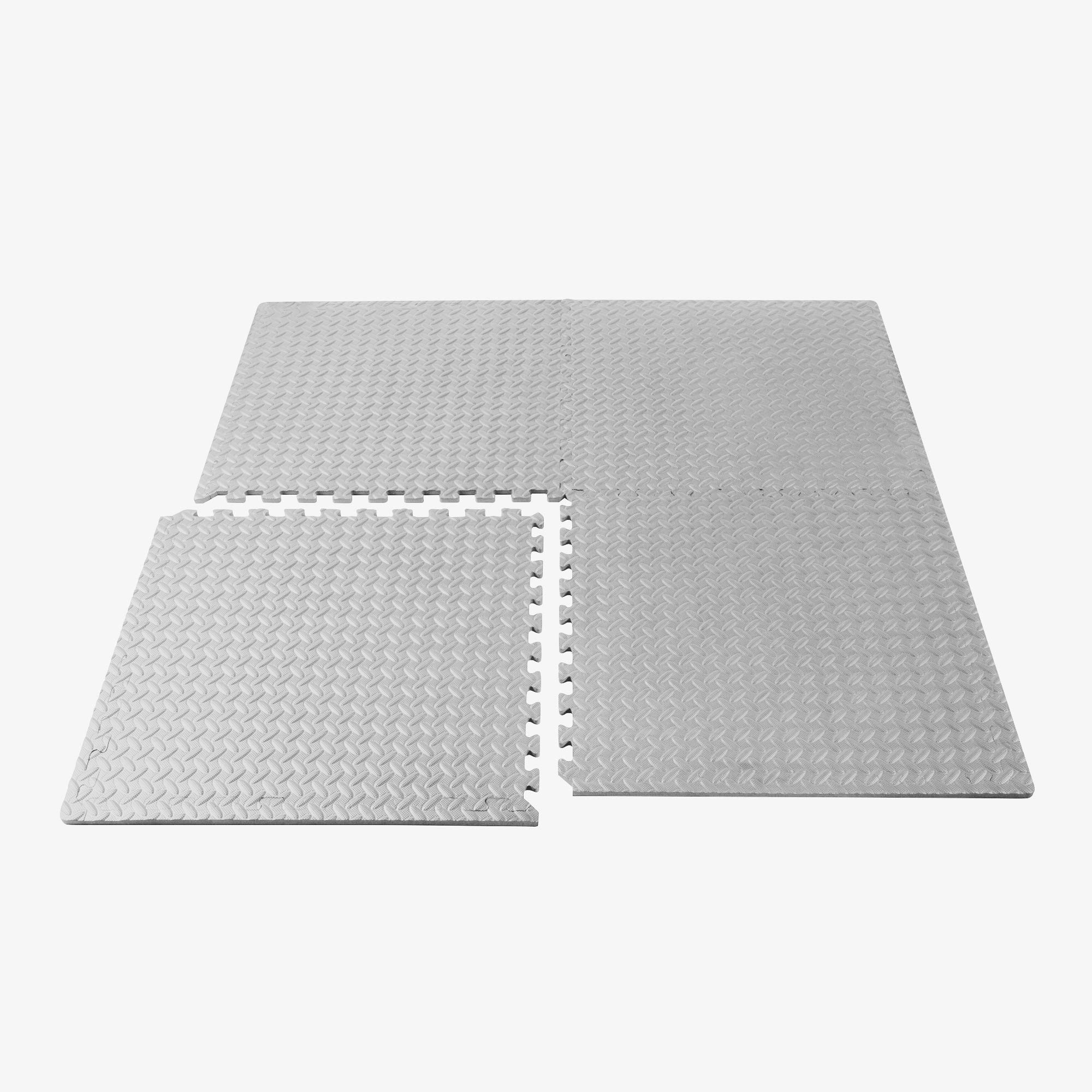 Velotas 1/2 Inch Interlocking EVA Foam Personal Fitness Mat, Diamond Plate Exercise Mats for Indoor Workout, 24 in x 24 in