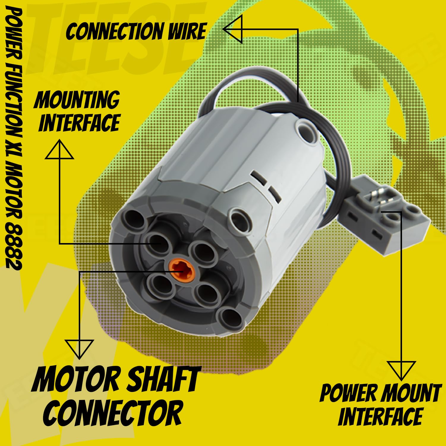 TEESE 4pcs Technic-Motor Set with XL-Motor, Compatible with Technic-Parts, MOC Project Replacement-Parts