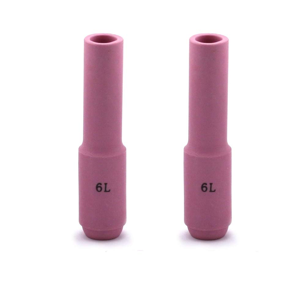 WeldingCity 2-pk LONG Ceramic Cup 10N48L (#6, 3/8") for Regular Setup in TIG Welding Torch 17, 18 and 26 Series