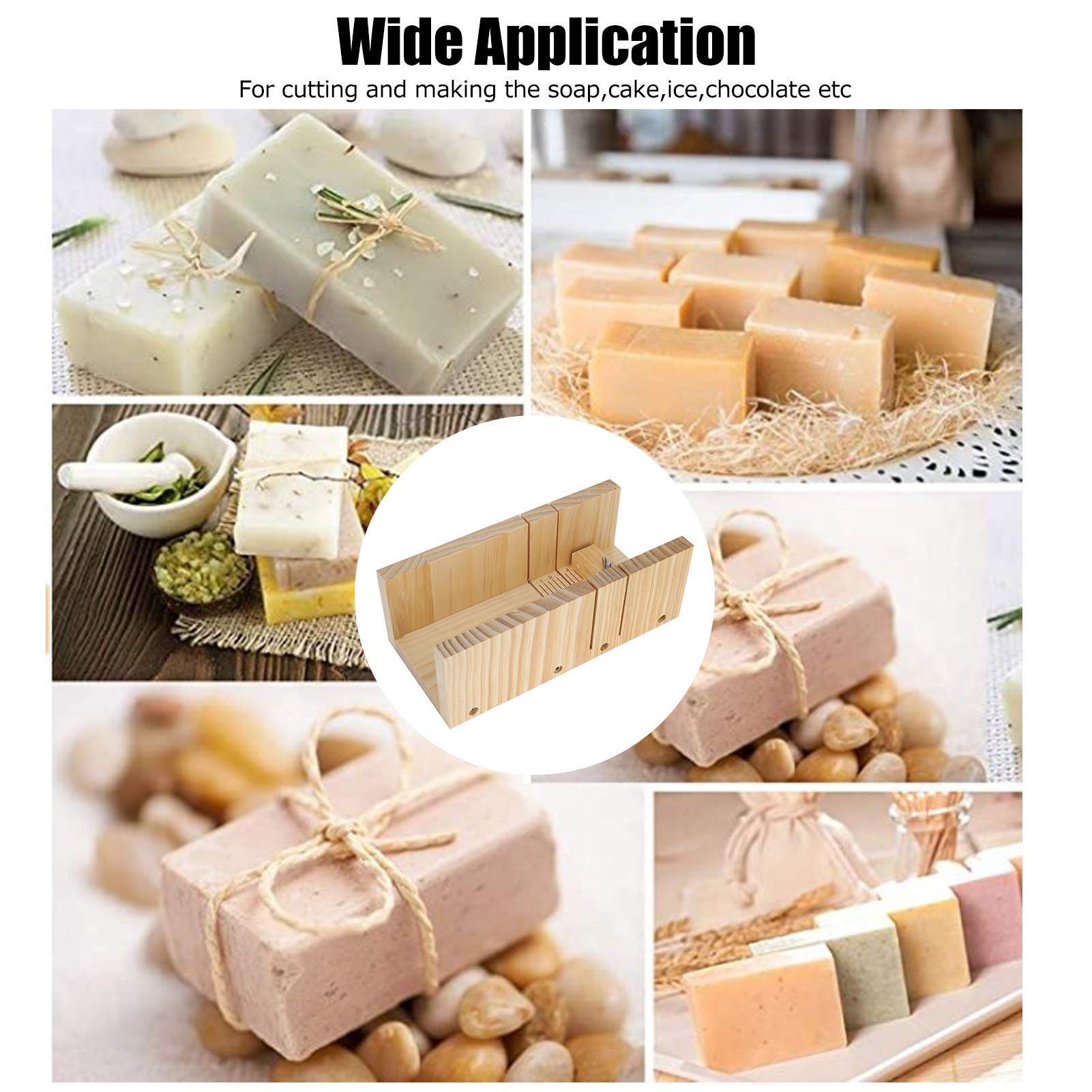 VTOSEN Adjustable Soap Cutter Box and Mold Kit Set - Soap Making Supplies with Soap Beveler, Planer, and Cutting Tool - Includes Silicone Soap Molds and Tools for DIY Soap Making (9.8x4.7x3.5in)