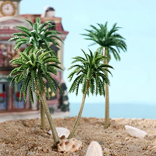 Woohome 60 PCS Model Trees Coconut Palm Model Trees, Mixed Model Trees for Model Train Railway Architecture Diorama DIY Scenery Landscape