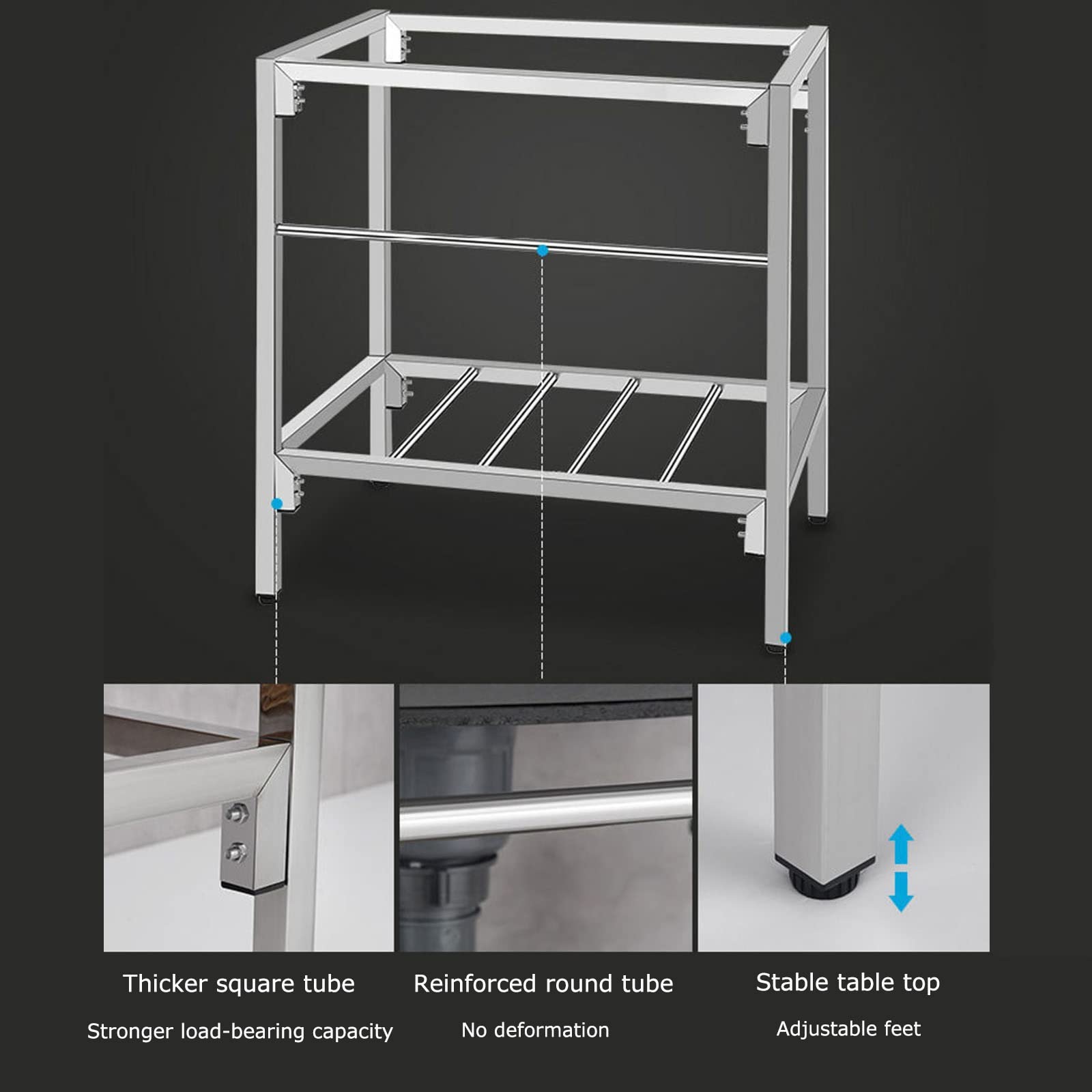 WORDFUN Freestanding Stainless Steel Sink, Restaurant Stand Sink, Commercial Kitchen Sink, Industrial Sink, Outdoor Sink Station, Oversized Compartment Sink, Camping Sink