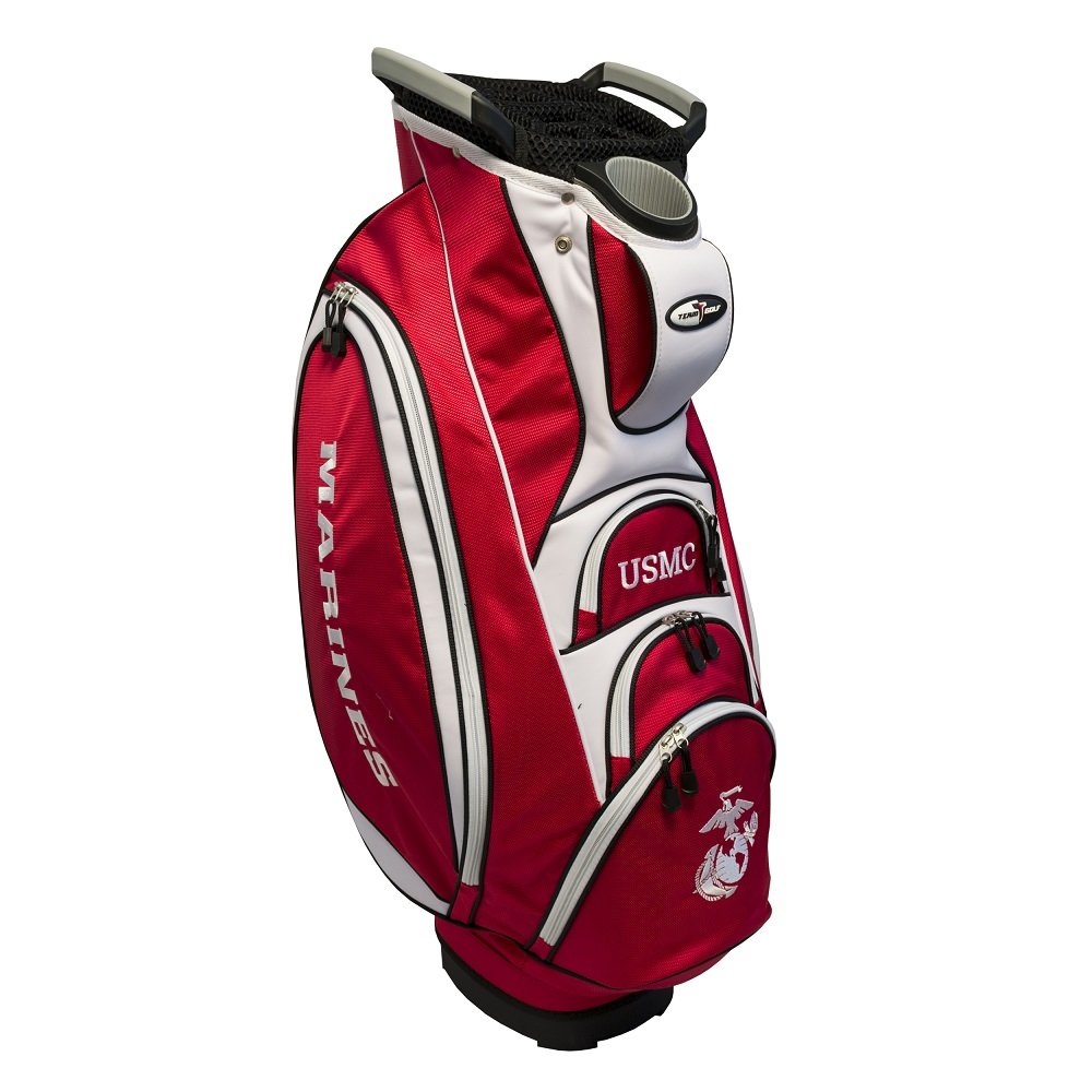 Team Golf Military Victory Golf Cart Bag, 10-Way Top with Integrated Dual Handle & External Putter Well, Cooler Pocket, Padded Strap, Umbrella Holder & Removable Rain Hood