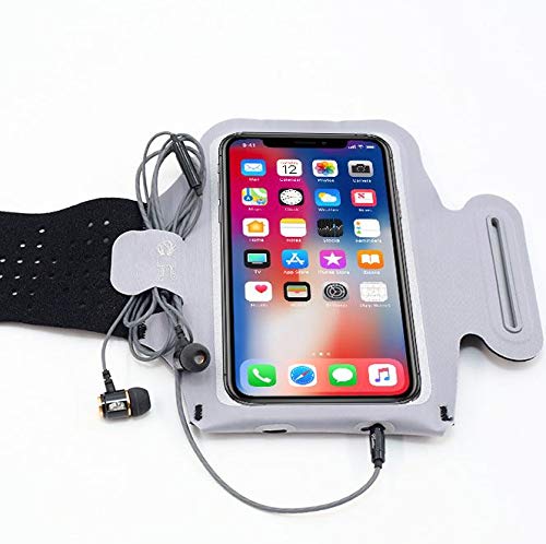 Wonder Stage Water Resistant Smartphone Armband Running Holder for iPhone Pro Max Plus Mini SE (13/12/11/X/XS/XR/8/7/6/5) Galaxy S Ultra Edge Note (21/20/10/9/8/7/6/5) Adjustable Strap & Key Pocket