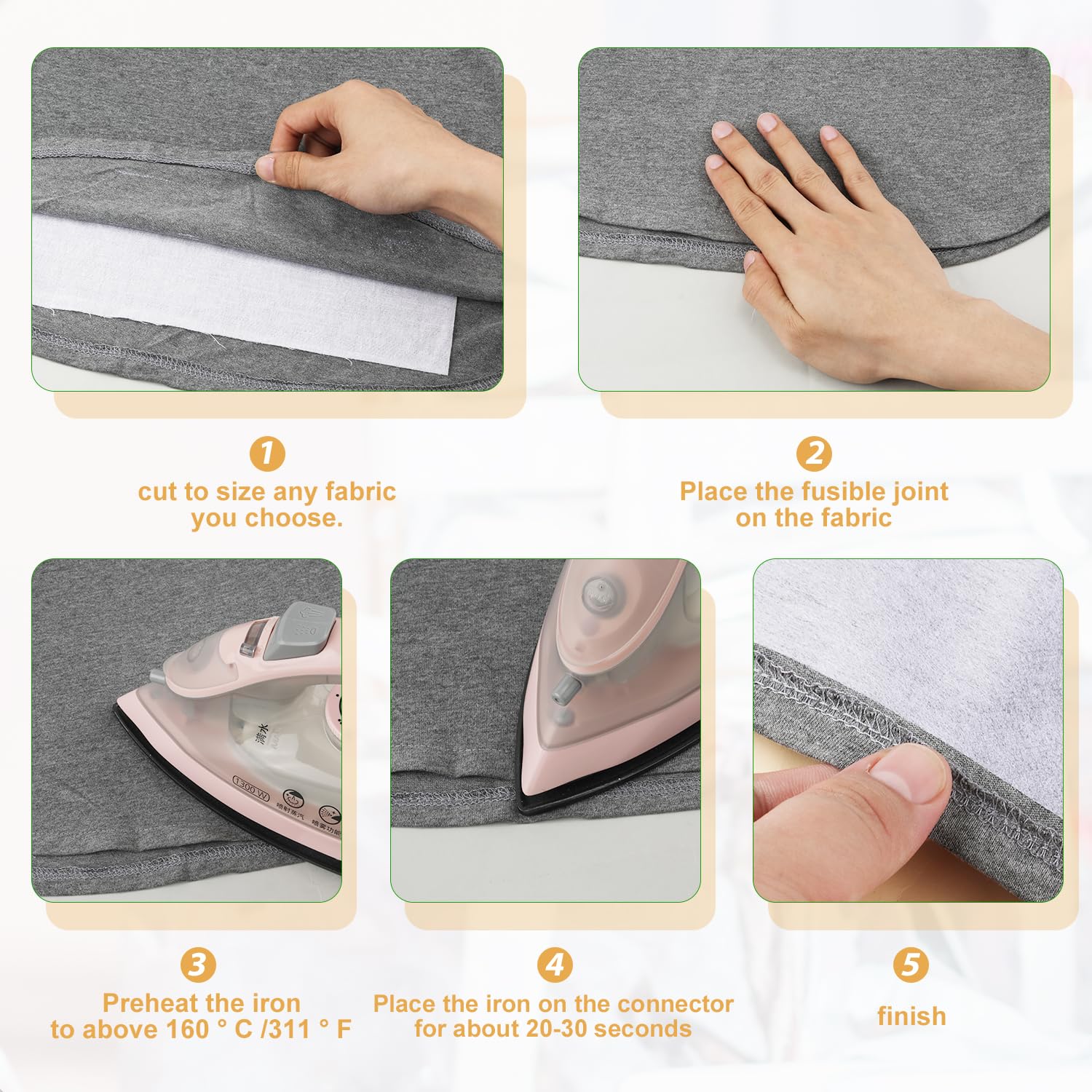 Woven Cotton Iron-On Fusible Interfacing, 10.6in x 10yd Medium Weight Fusible Interfacing Fabric Single-Sided Interfacing 100% Cotton Iron-On Interfacing for Dress Shirts DIY Crafts Supplies, White