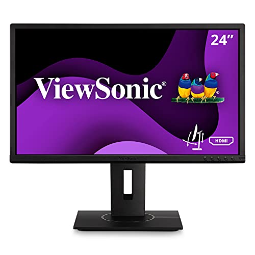 ViewSonic VG2440 24 Inch IPS 1080p Ergonomic Monitor with Integrate vDisplyManager HDMI DisplayPort VGA USB Inputs for Home and Office,blue