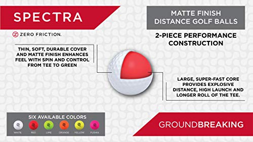 Zero Friction Spectra Dozen Golf Balls, Neon Lime