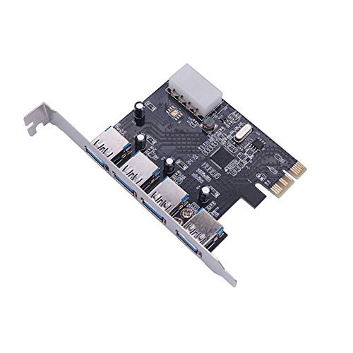 USECL 4 Ports PCIe to USB 3.0 Expansion Card,USB 3.0 Express Card Desktop Compatible Windows XP/7/8/10, Superspeed 5.0Gbps Controller Card Conversion Adapter Module Board with Power Port 。