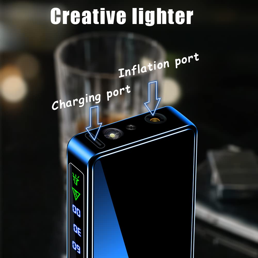 Torch Cigar Lighter Pipe Lighter Switchable Soft/Jet Flame Electric Arc Lighter 3 in 1 Refillable Butane Lighter Unique Gift for Men & Women No Gas (Black)