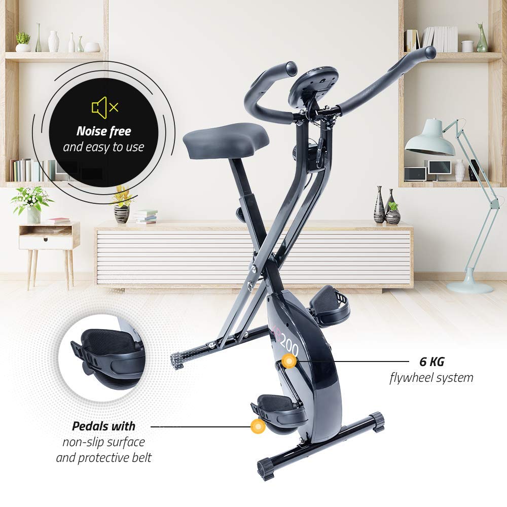 TechFit Folding Exercise Bike | Magnetic F-Bike | Home Recovery Cardio Trainer with Computer and Pulse Sensors