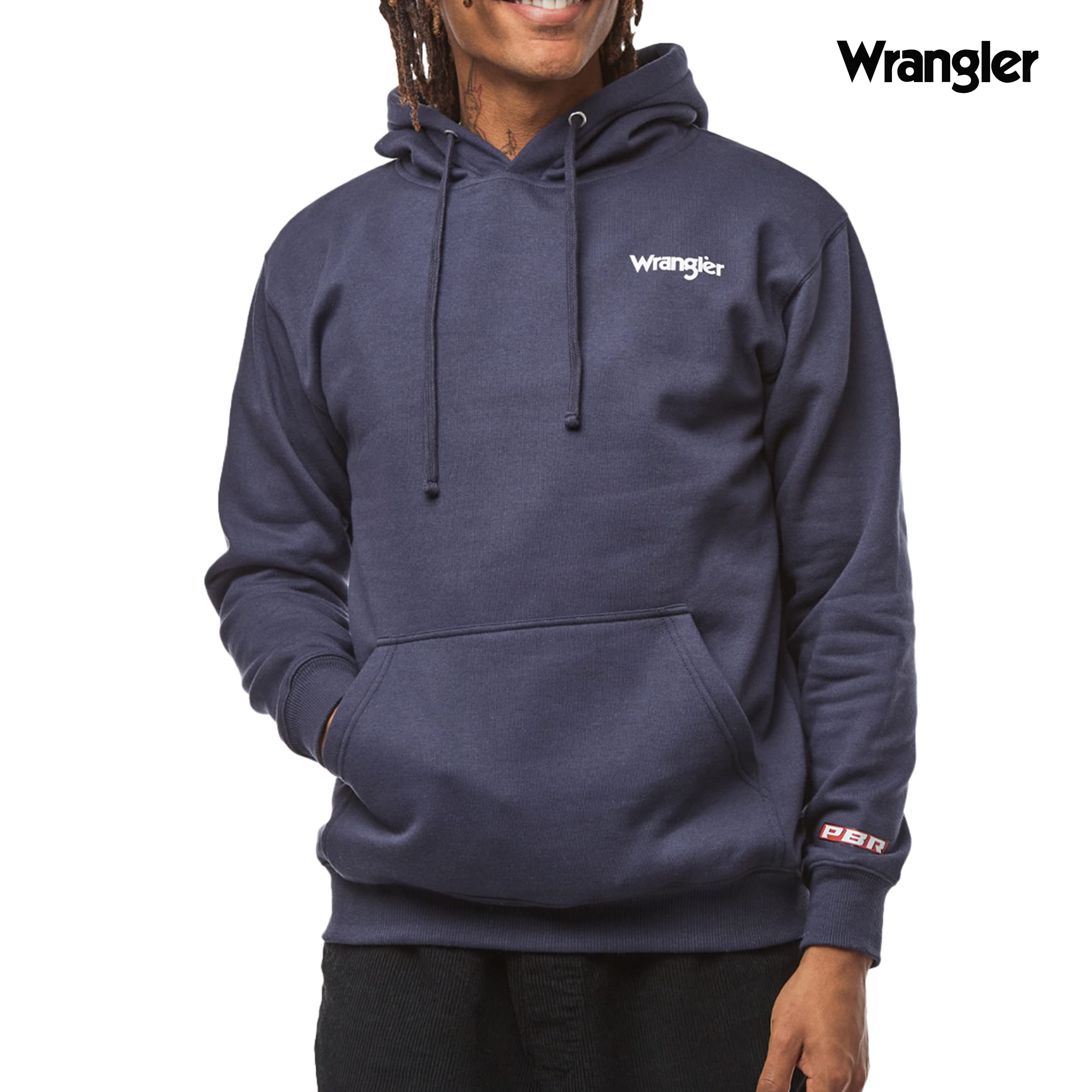 Wrangler Hoodies for Men – Fleece Mens Hoodies Pullover, (Sizes M-6X) Men Hoodie Black