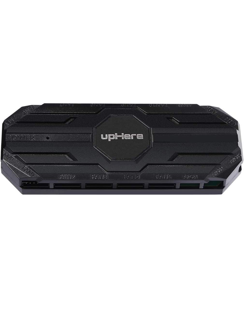 upHere 10-Port 6PIN SATA RGB Hub with 21-Key Remote Control/Splitter for 6-Pin Case Fans in Black-MBX10