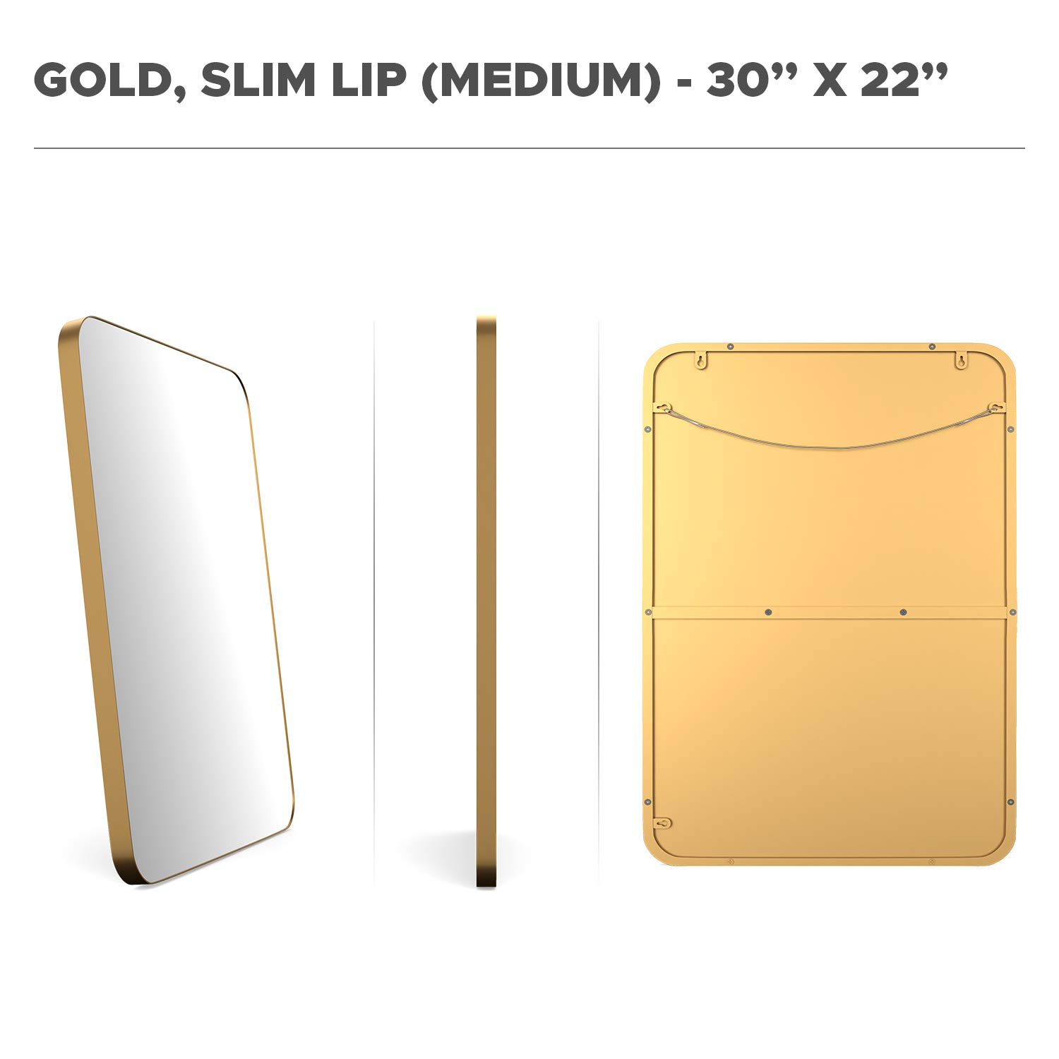 UPLAND OAKS Full Length Mirror for Floor & Wall in Bedroom – Seamless Metal Frame – Big & Tall Large Full Body Mirror – Leaner Mirror Size 65" x 21" (Silver, Slim Lip)