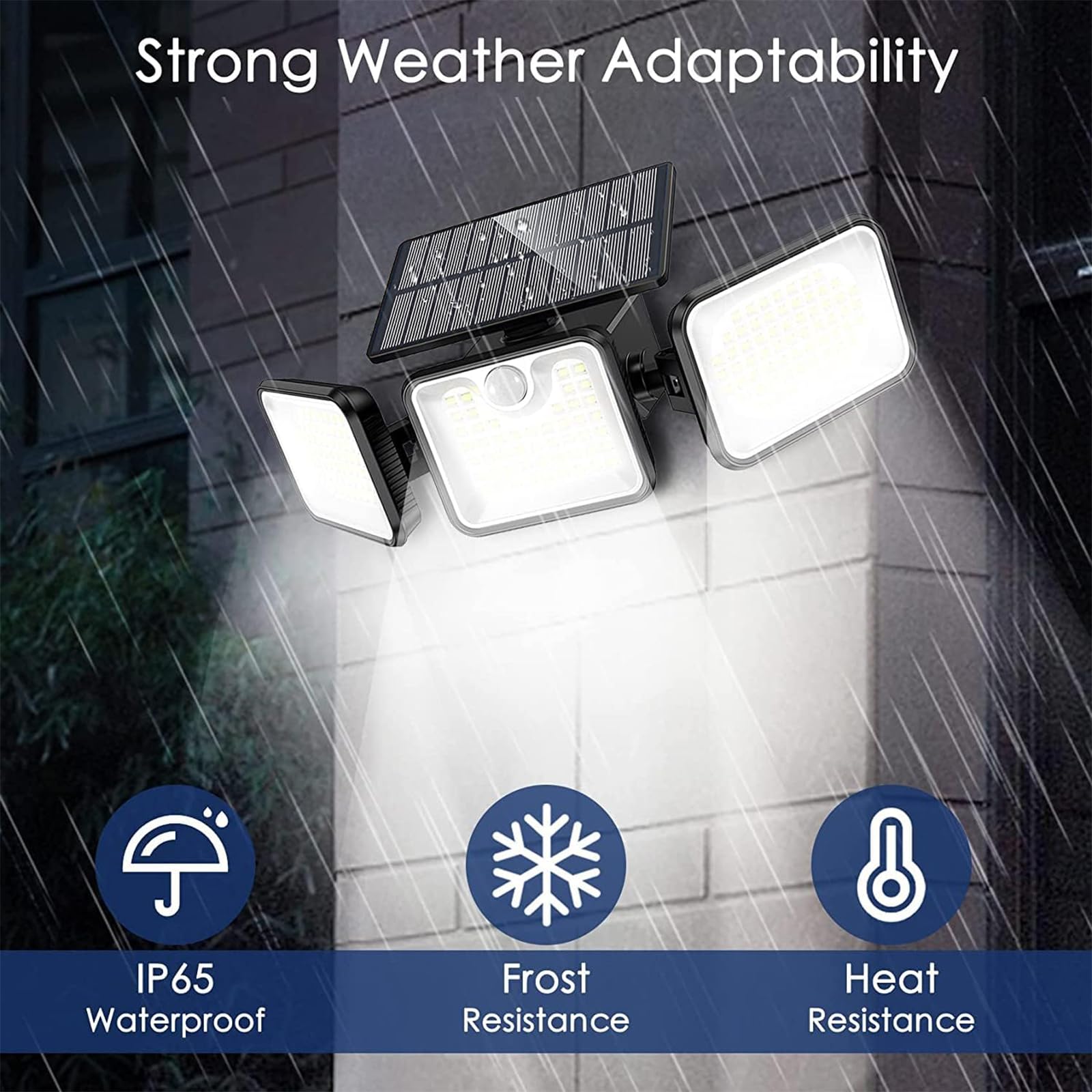 Sunenvoy Solar Lights Outdoor with Motion Sensor, Dual Head Security Lights Solar Powered, 30 LED Flood Light Motion Detected Spotlight for Garage Yard Entryways Patio, IP65 Waterproof