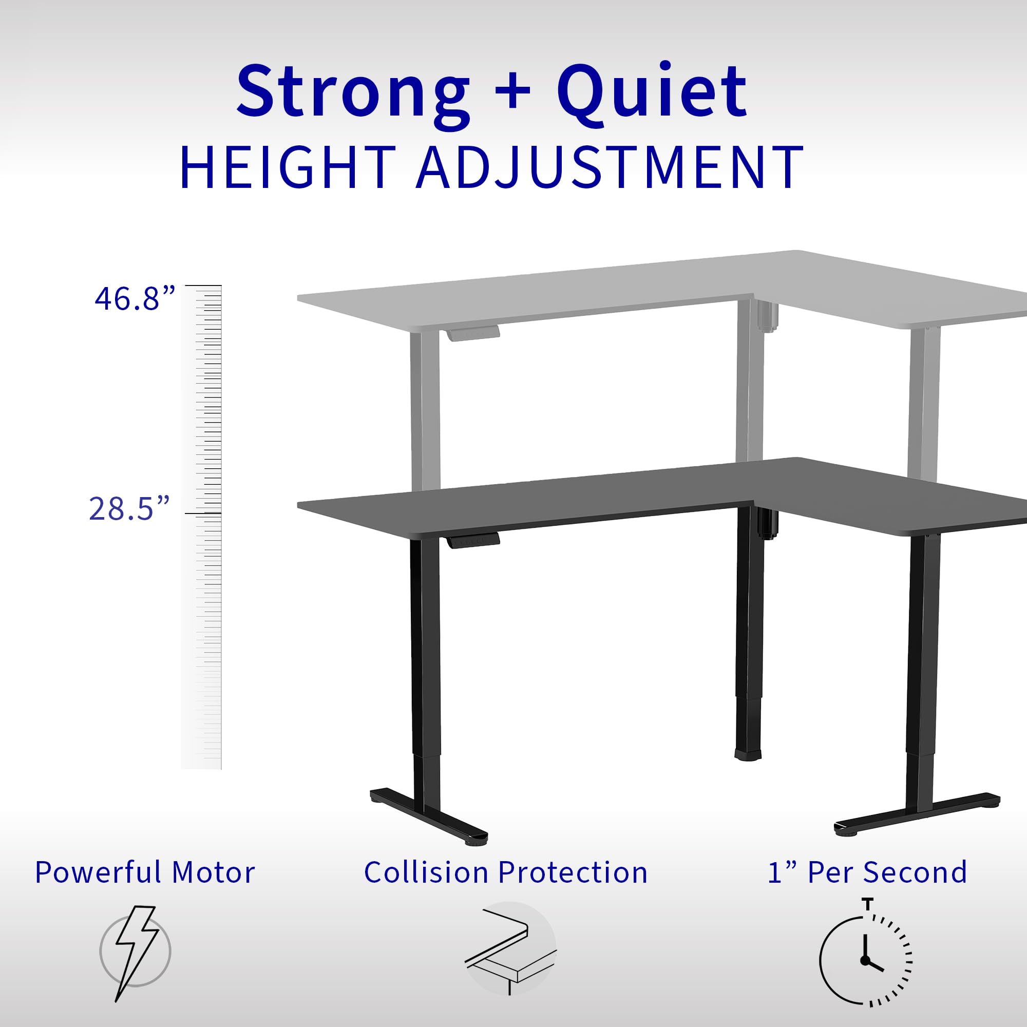 VIVO Electric Height Adjustable 63 x 55 inch Corner Stand Up Desk, White Table Top, White Frame, L-Shaped Standing Workstation, 3CT Series, DESK-E3CTW