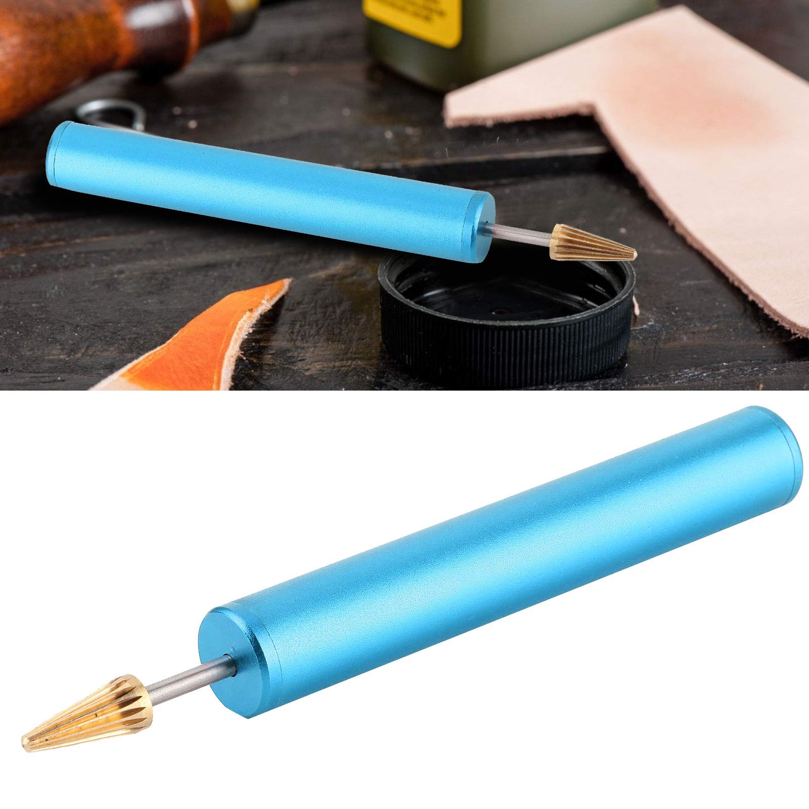 wosume Leather Tools, Edge Brush Pack, Leather Edge Paint Fiebings Leather Dye Paint Edger Tool for Leather(Blue)