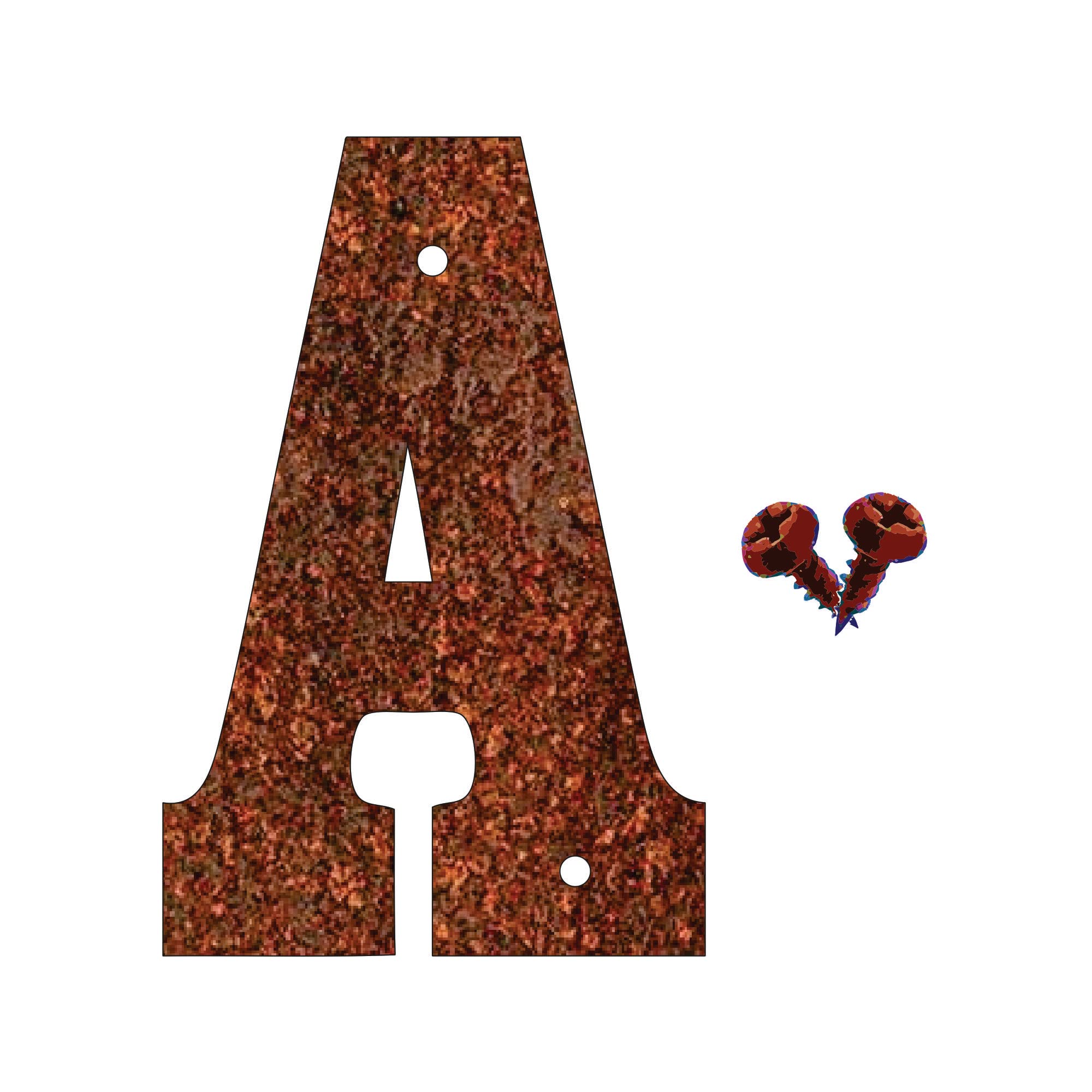 Rustic Galvanized Metal Letters - Farmhouse Style Wall Sign - Industrial Tin Decor for Home or Outdoor (3" Rusty Metal Letters) (A)