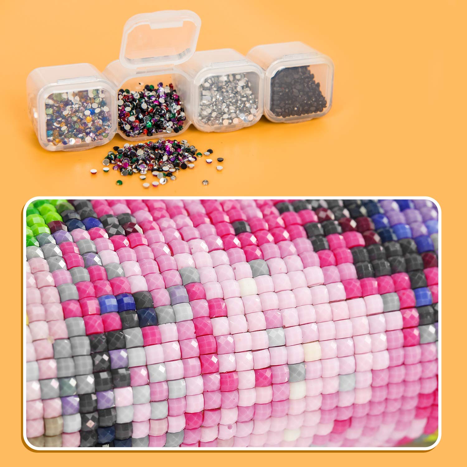 Vumdua 6 Pack Diamond Embroidery Box, 28 Grids Plastic Bead Storage Case Containers Diamond Painting Accessories Tool for DIY Art Craft