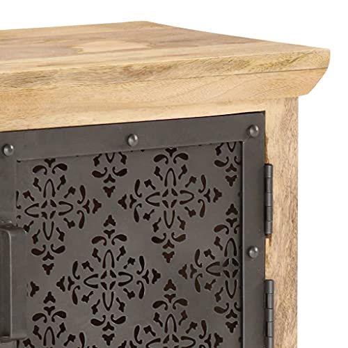 THYUOVAI TV Cabinet,Side Cabinet Entertainment Stand Storage cabine Lowboard Suitable for Living Room,Bedroom,Closet,Hallway,Foyer,Office with Steel Doors 47.2"x11.8"x15.7" Solid Mango Wood