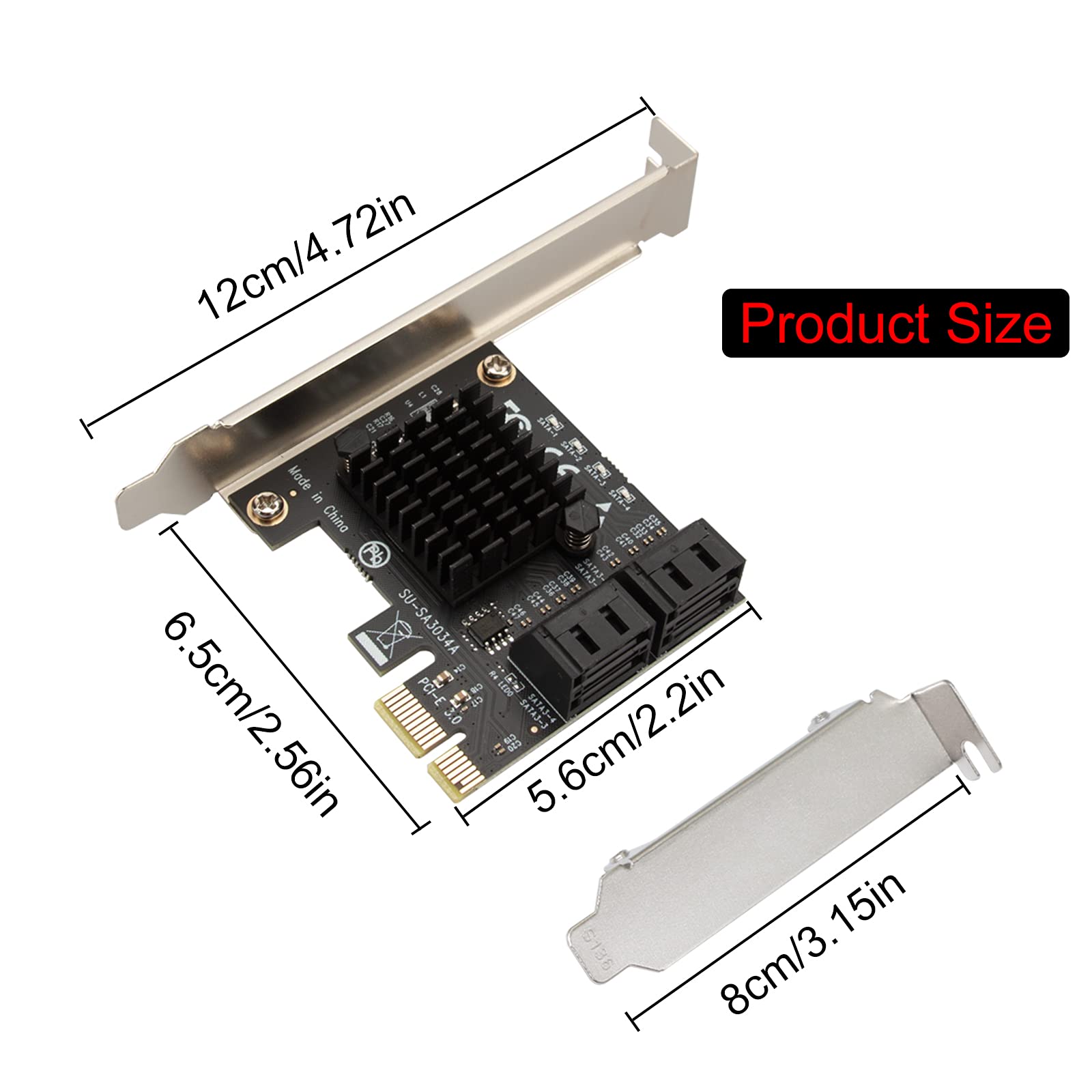 Ubit Expansion Card,PCIe 2.0 X1 to SATA III 4 Ports Adapter Card for IPFS Mining and Adding SATA 3.0 Devices,Hard Disk Expansion Card, SATA 6GB Interface Riser Card for Desktop PC