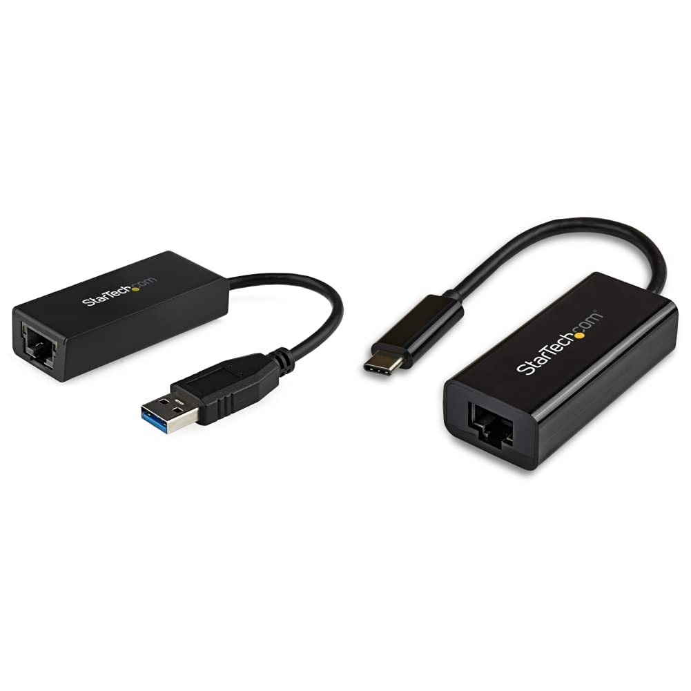 StarTech.com USB 3.0 to Gigabit Ethernet Adapter and USB-C to Gigabit Ethernet Adapter Bundle