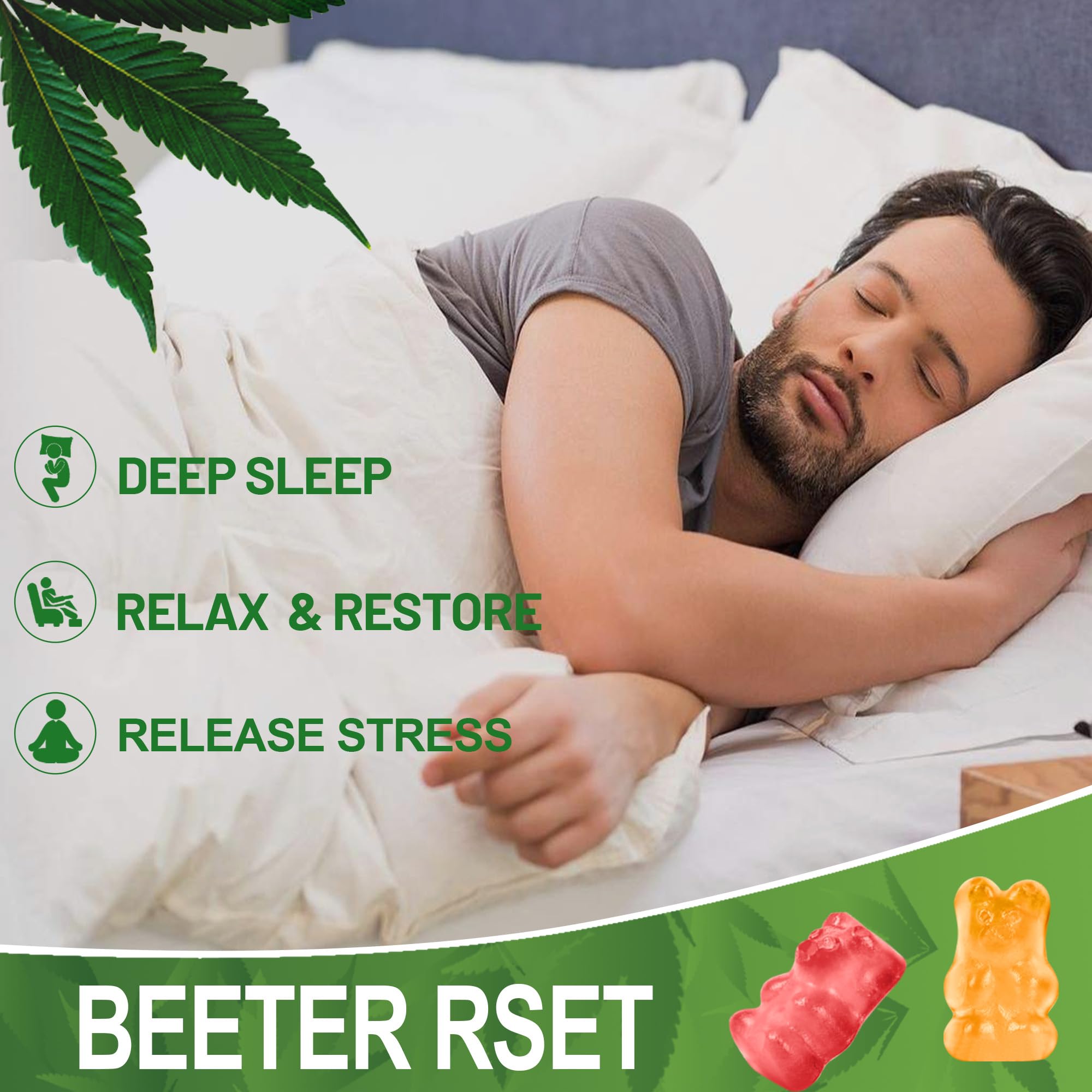 Tary Nally Hemp Gummies High Potency, Stress Relief Gummies Fruity Gummy Bear, Great for Peace & Relaxation, Vegan Low Sugar Gummies