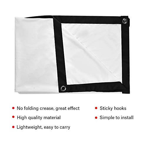 XDDCDH Projection 60-100 Inch Portable Foldable Non-Crease White Projector Curtain Projection Screen 4:3 (Size : 60 inch)