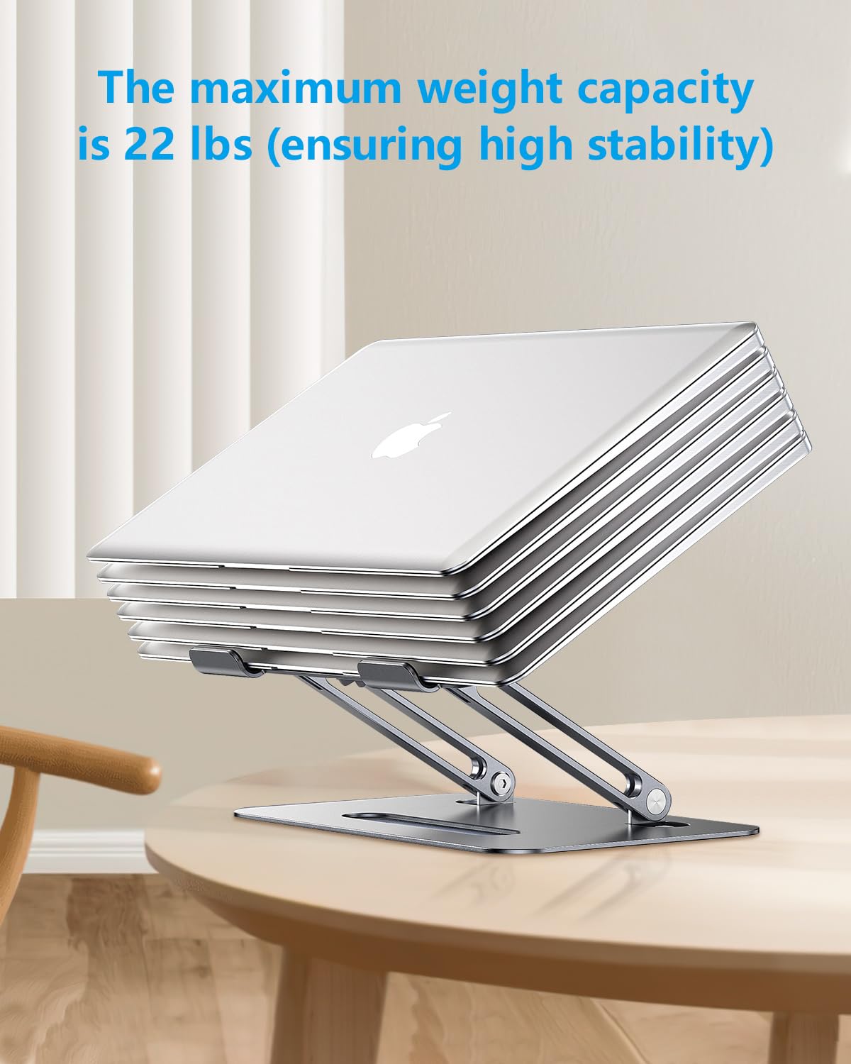 YICOSUN Laptop Stand with Fan Cooling | Foldable Holder for 12" 14" 15" 16" Tablet MacBook & Pro, Mac, Surface | Powerful Laptop Cooler Stand for Working, Gaming, Dj | Grey Aluminum Breathable Tray