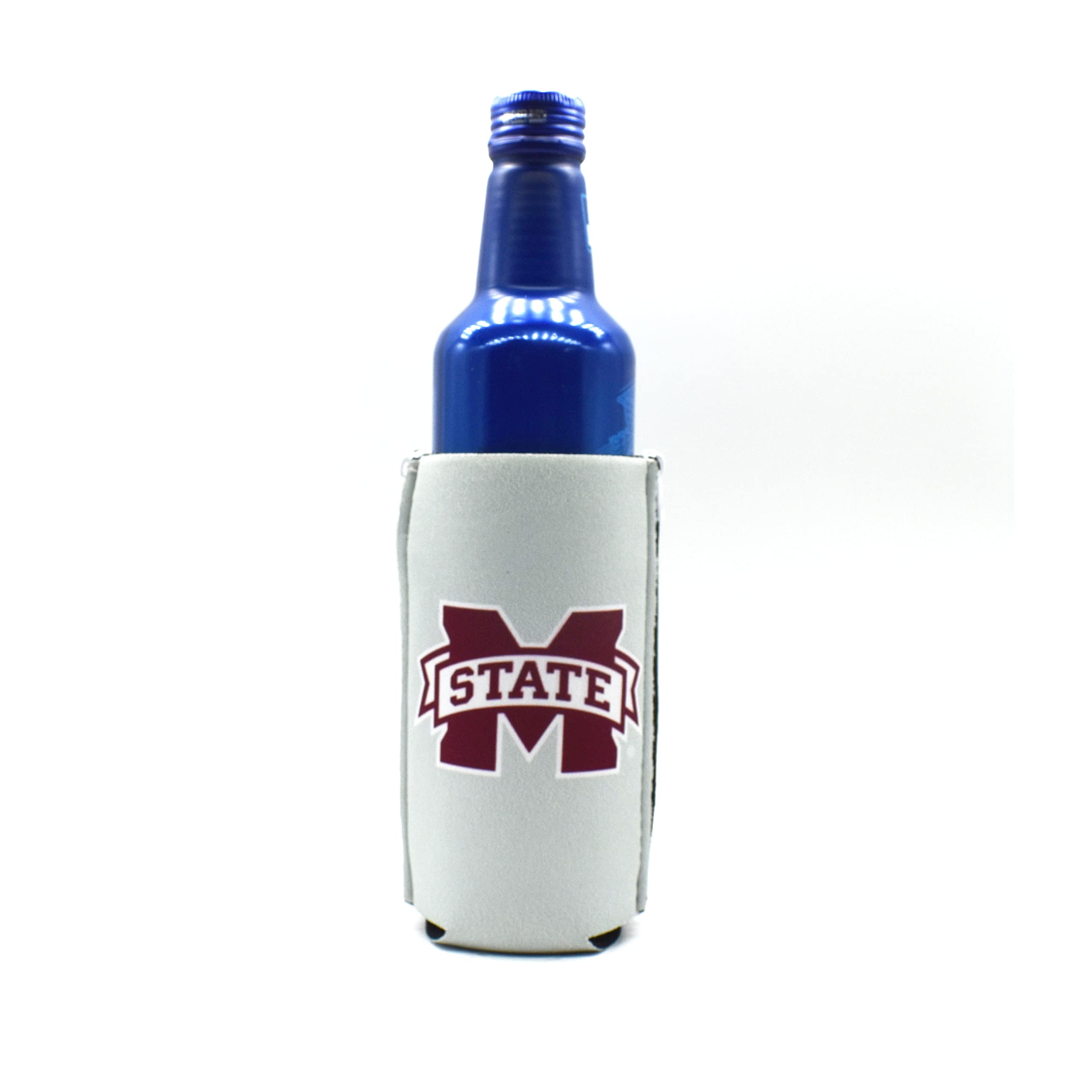ZipSip NONMAGNET- MSU Adjustable All-In-One Coozie with Zippers for Cans, Bottles, Slim Cans, Pint Glasses, Party Cups β Can Cooler - Insolated Neoprene Sleeve - MSU Bulldogs Light Gray, Large