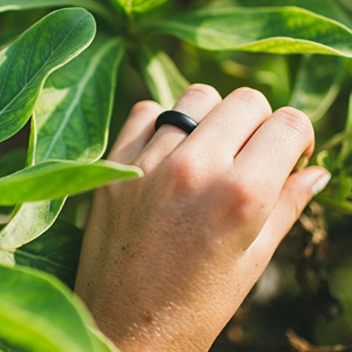Women's Black Classic Quality Silicone Ring Size 08