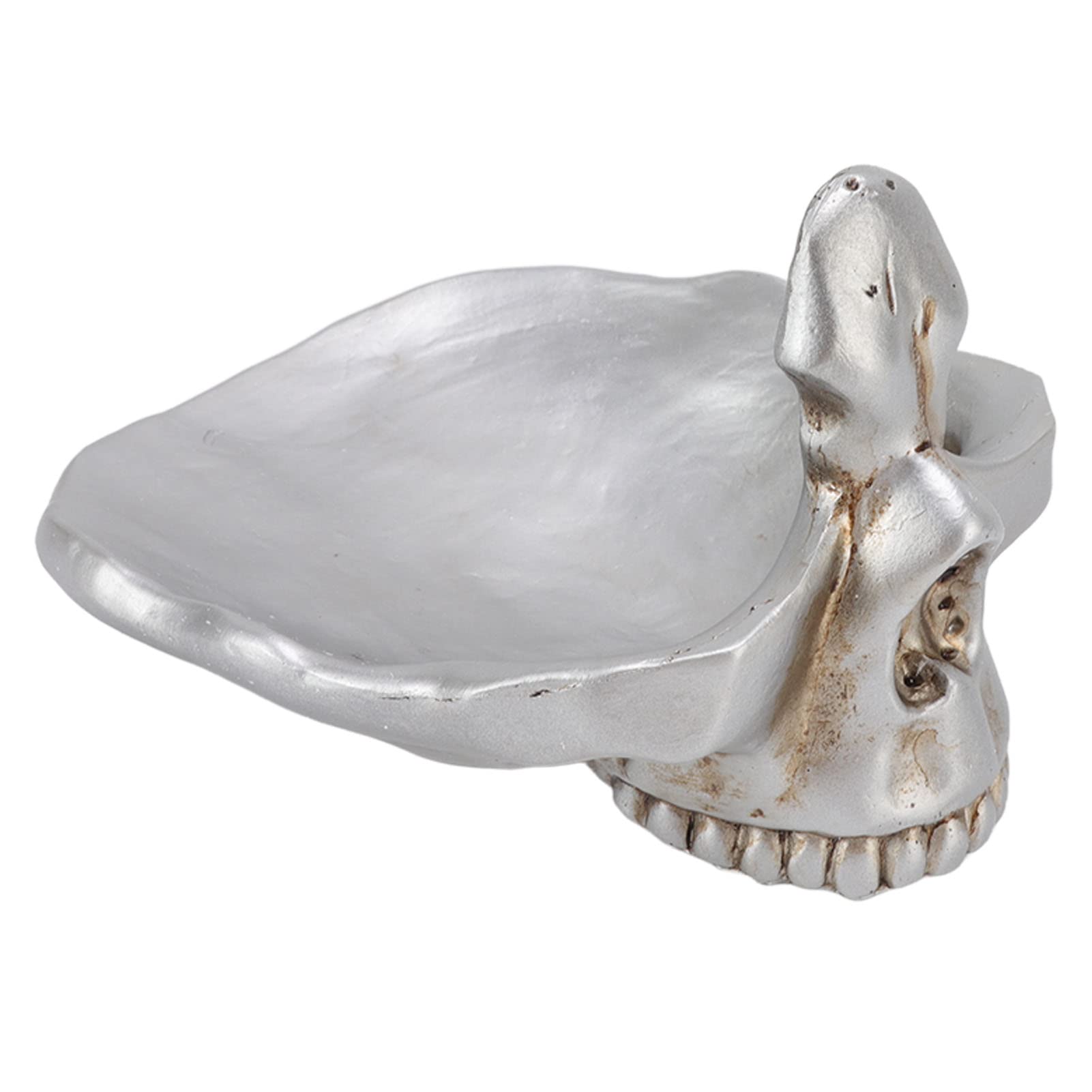 Yoidesu Skull Glasses Stand, Eyeglasses Display Stand Decorative Synthetic Resin Statue Rustic Glasses Stand with a Storage Tray for