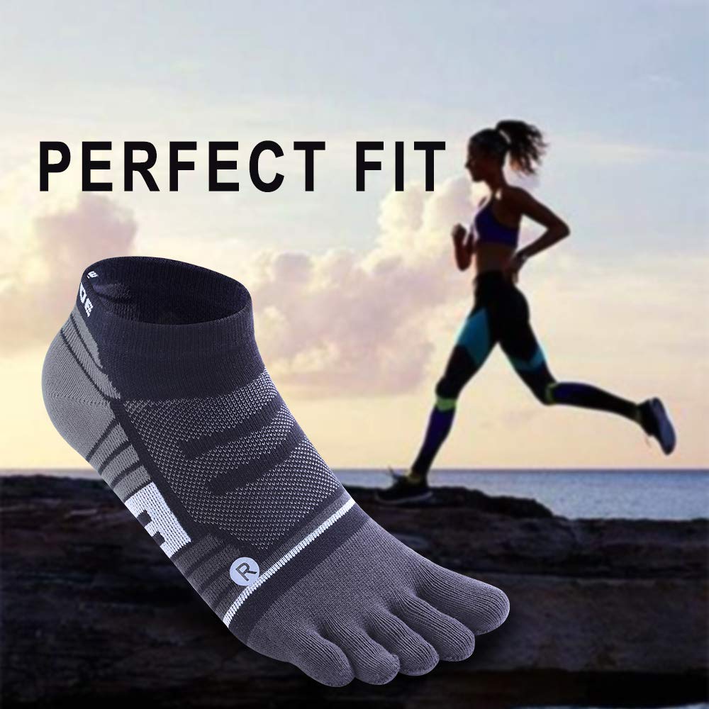 UGUPGRADE Toe Separator Socks Women & Men Ankle Low Cut No Show Socks for Running (Green)