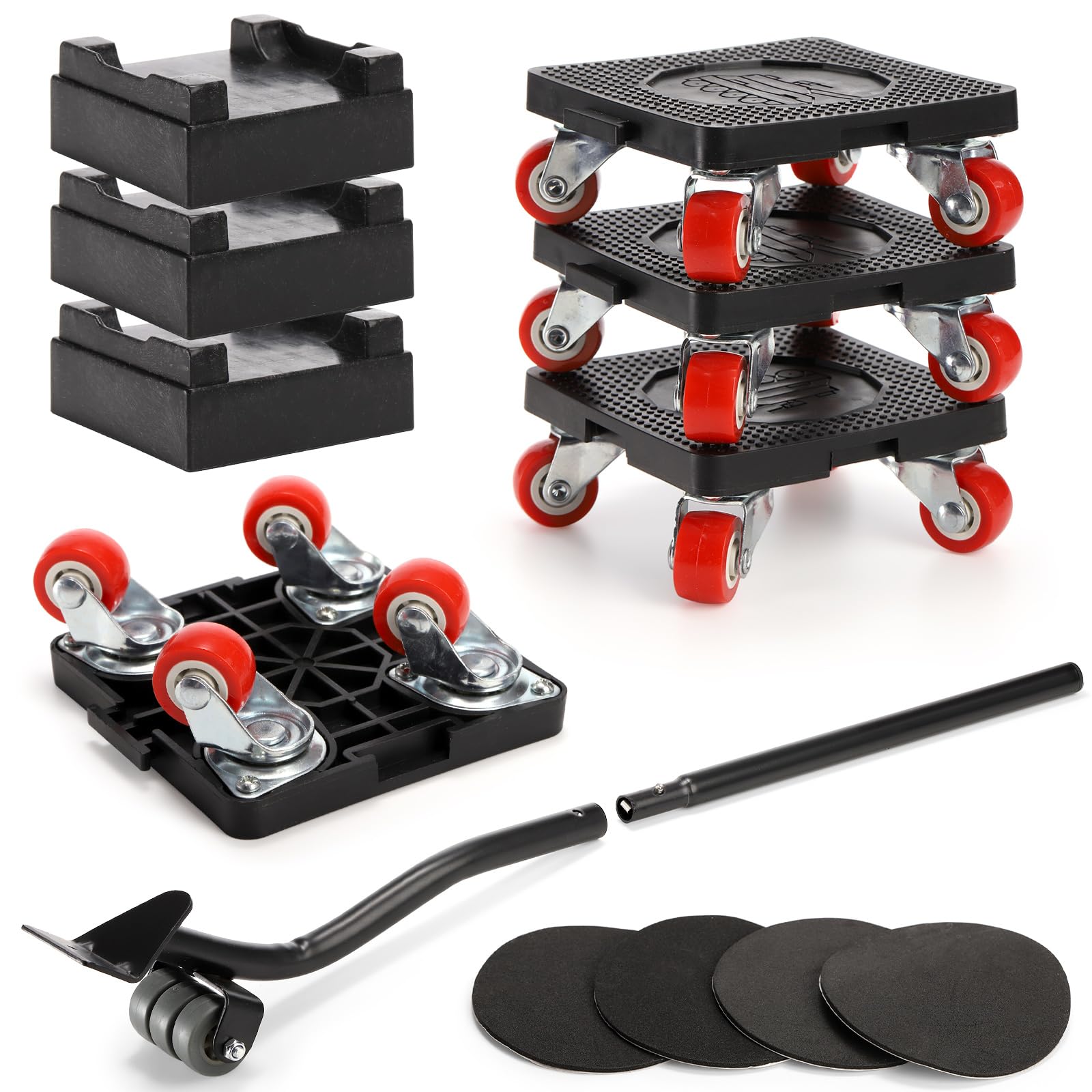 ZEAYEA Set of 12 Furniture Mover with Wheels and Lifter, 550 Lbs Load Capacity Furniture Dolly Movers, 360° Rotation Move Tools Lifting Equipment for Moving Furniture, Sofa, Cabinet, Refrigerator