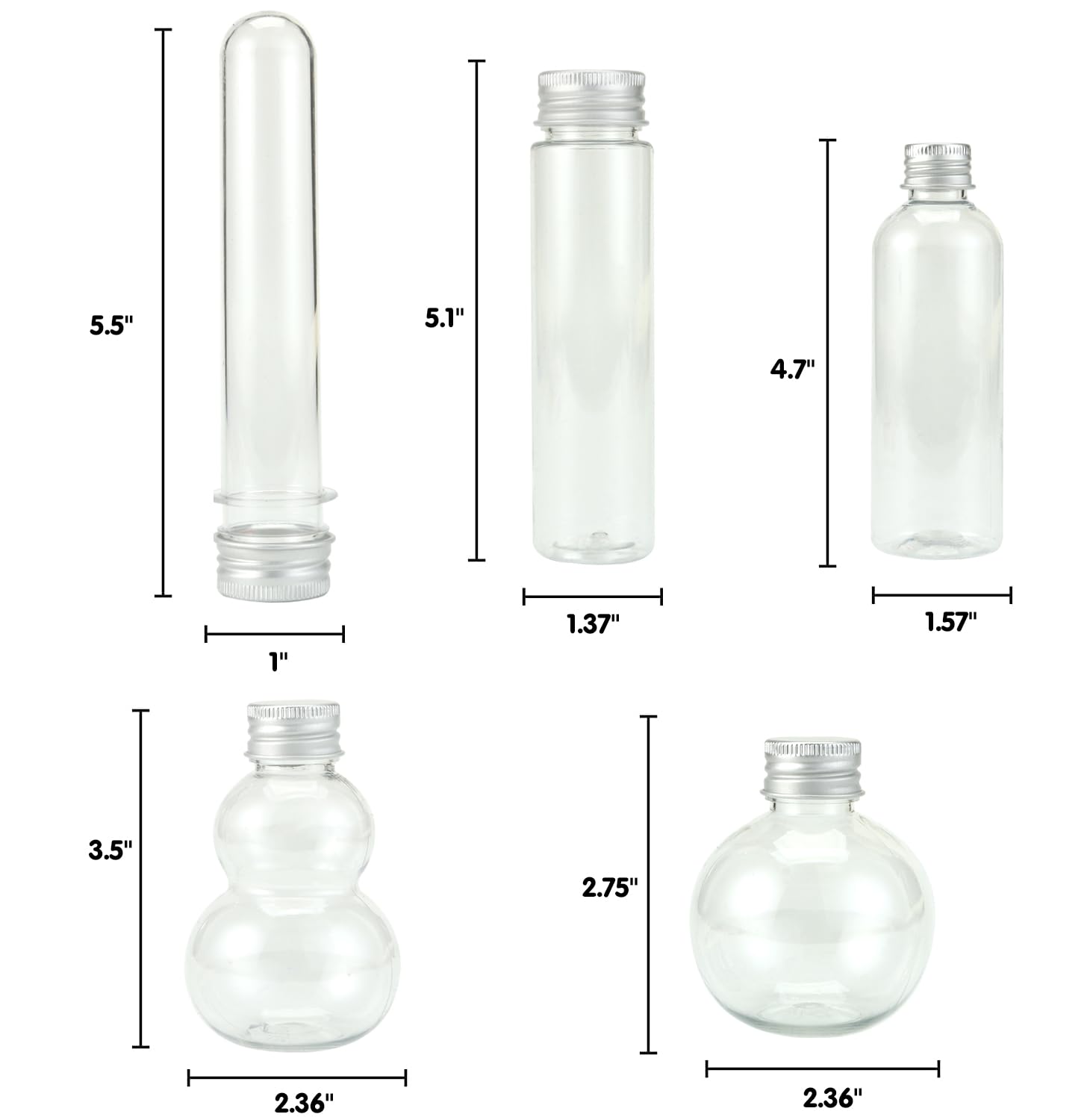 VMNlooking Sensory Bottles Kits for Calm Down Corner Supplies Magic Mixies Sensory Toys for Toddlers1-3 Kids with Glitter, 5 Fun Shaped Containers
