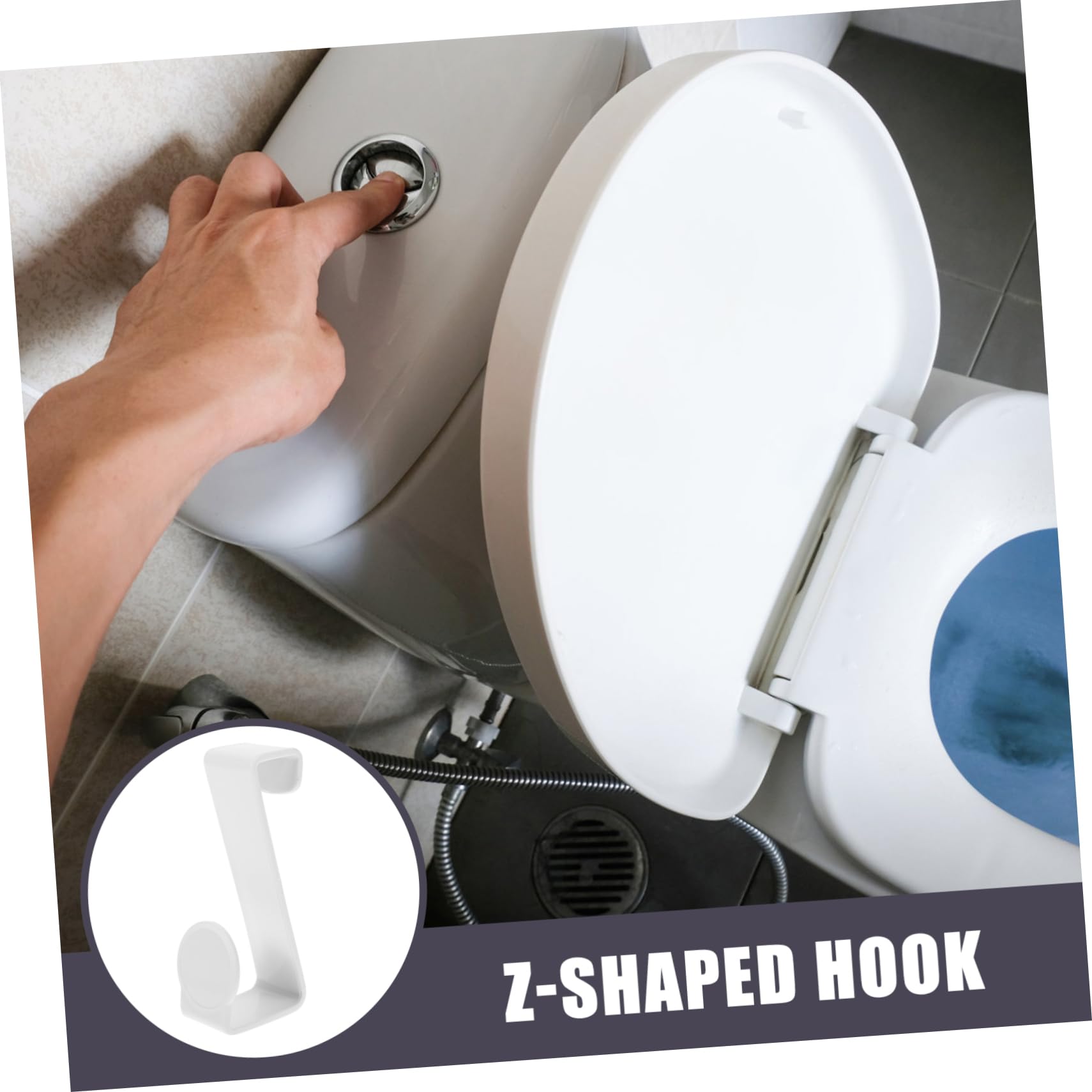 UKCOCO 2pcs multifunctional z hook kids potty hook door hook hangers over The door Hook washbasin hangers cabinet handle Household Organize Hook towel white plastic child hat hook
