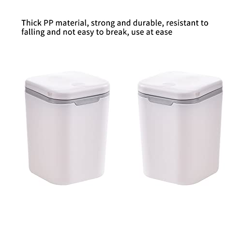 TBMAKE Wastebaskets Desktop Trash Can Desk Recycle Bin Small Waste Bins Plastic Dustbin with Automatically Open Cover Cleaning Tool for Home Office