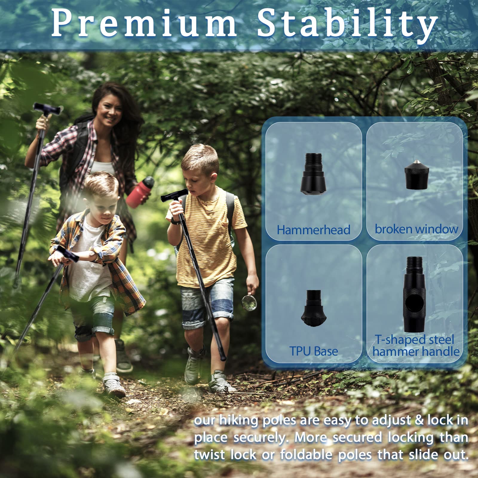 Trekking Pole Trekking Poles for Hiking Carbon Hiking Stick Tactical Outdoor Caming Hiking Walking Stick Tool Version