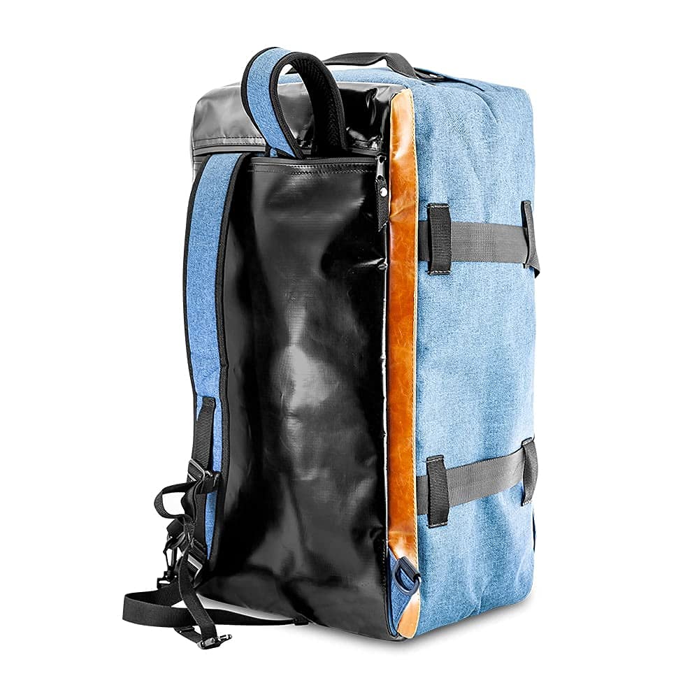 Skunk Hybrid Backpack/Duffle Navy Denim - Smell Proof - Weather Resistant- With Combo Lock US PATENT NUMBER D819327