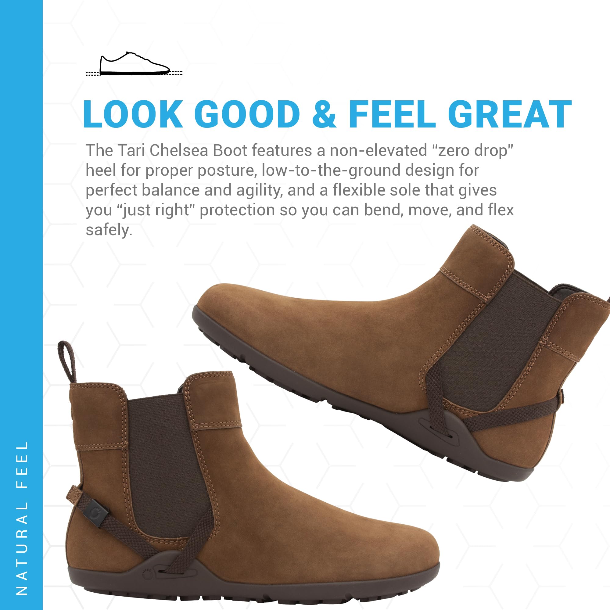 Xero Shoes Tari Women's Ankle Boots β Lightweight, Zero-Drop Heel, Leather Chelsea Boots for Women β Slip-on Women's Booties β Toffee, Size 9