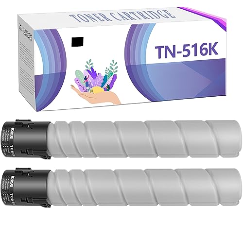 ZIRIA Toner Cartridges for Konica Minolta Bizhub 458e 558e 658e Printer, Compatible Replacement with TN516, 2-Packs Toner Box Black*2