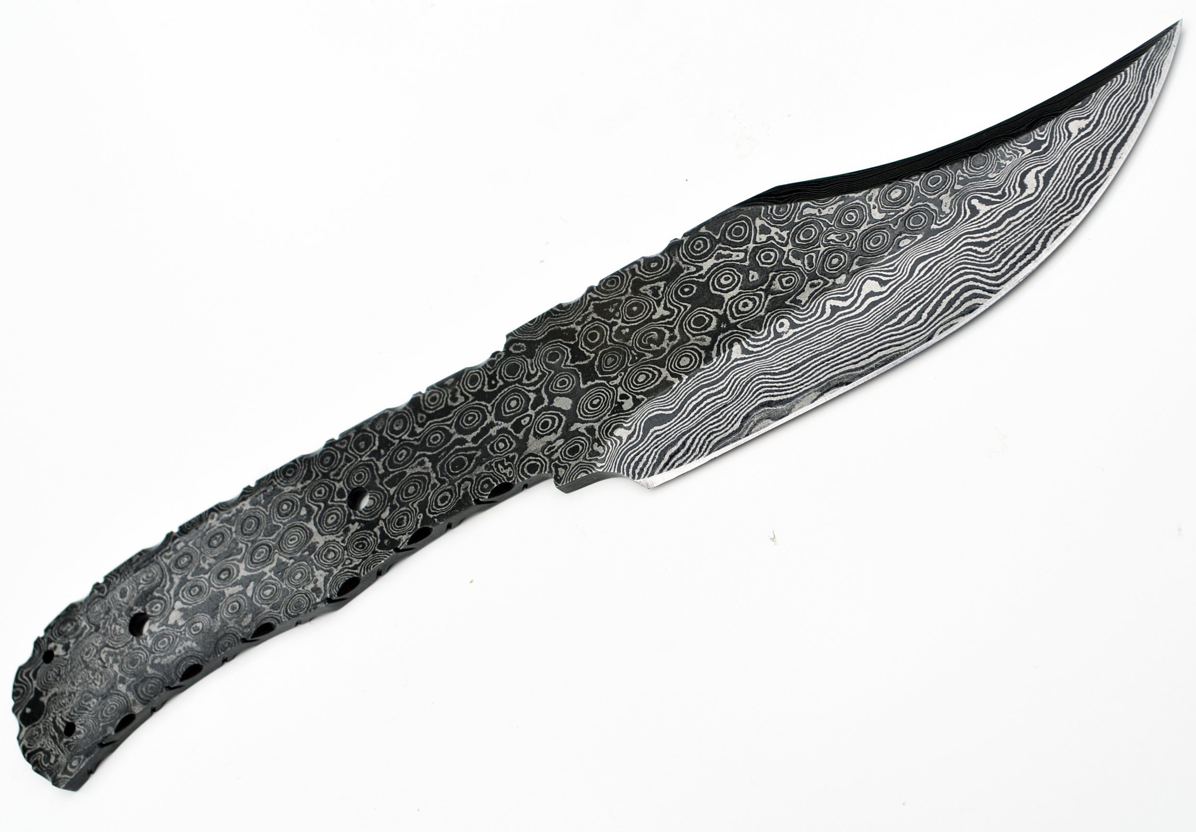 Whole Earth Supply Large Damascus High Carbon Steel Bowie Hunting Blank Blanks Blade Hunting Knife Knives Making 1095HC