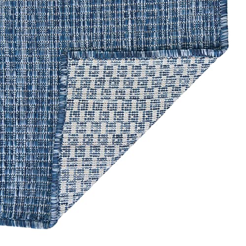 Unique Loom Collection Casual Transitional Solid Heathered Indoor/Outdoor Flatweave Area Rug (10' x 14' 1" Rectangle, Blue/Navy Blue)