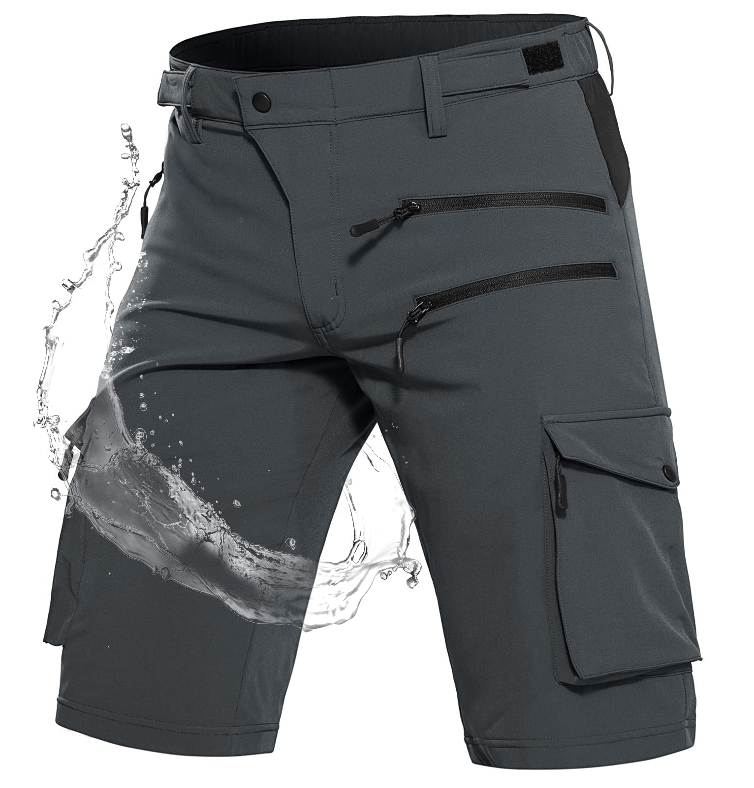 Wespornow Men's-Hiking-Shorts Tactical Shorts Lightweight-Quick-Dry-Outdoor-Cargo-Casual-Shorts for Hiking Cycling (Dark Grey,L)