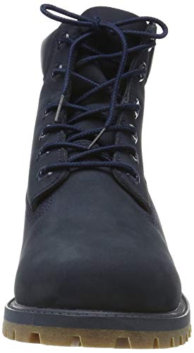 Timberland unisex-child 6 In Premium WP Boot Navy Nubuck Majority Leather with Synthetic 4M